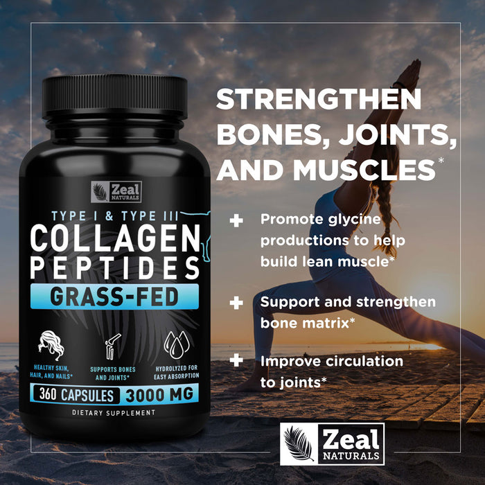 Collagen Peptide Pills with Grass-Fed Hydrolyzed Collagen – Zeal